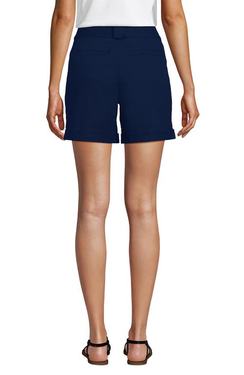 LANDS' END Chino High-Rise Pleated 7" Shorts